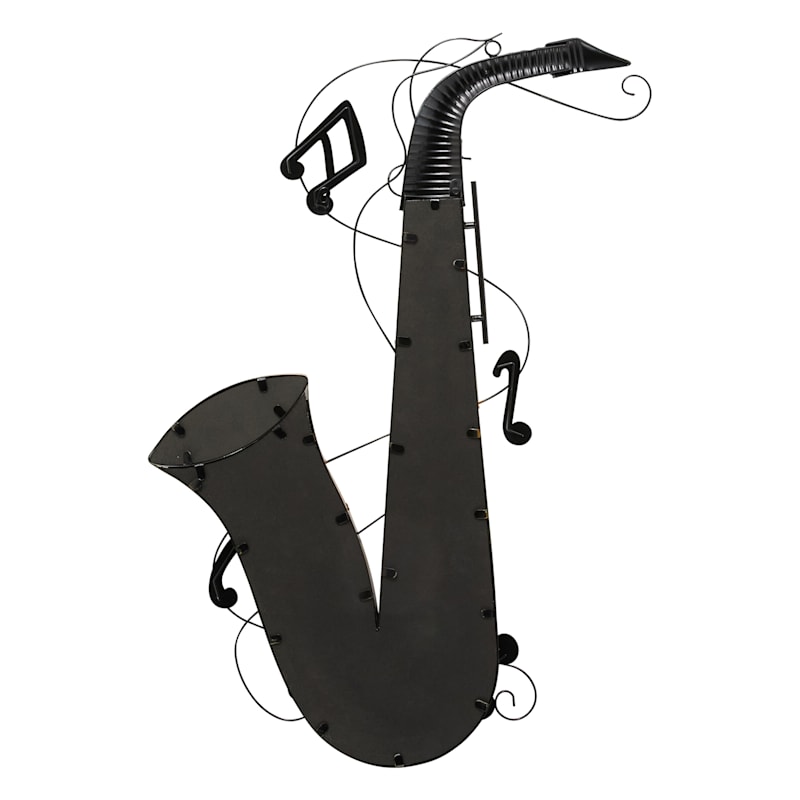 Metal Saxophone Mixed Notes Wall Art, 30x41