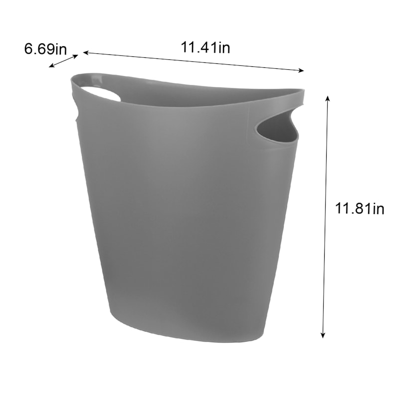 Grey Oval Trash Bin, 7.7l
