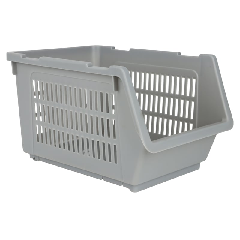 Grey Stackable Storage Basket, Small