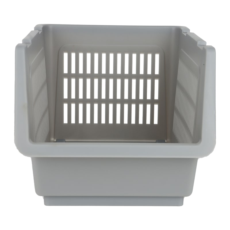Grey Stackable Storage Basket, Small