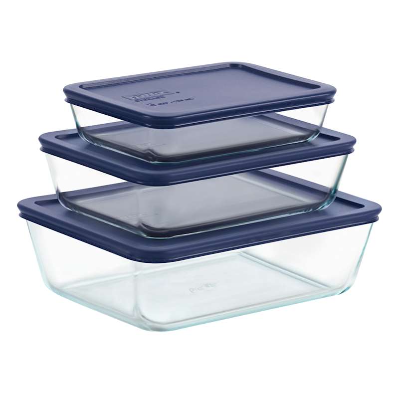 Pyrex 6Pc Rectangular Glass Food Storage Set