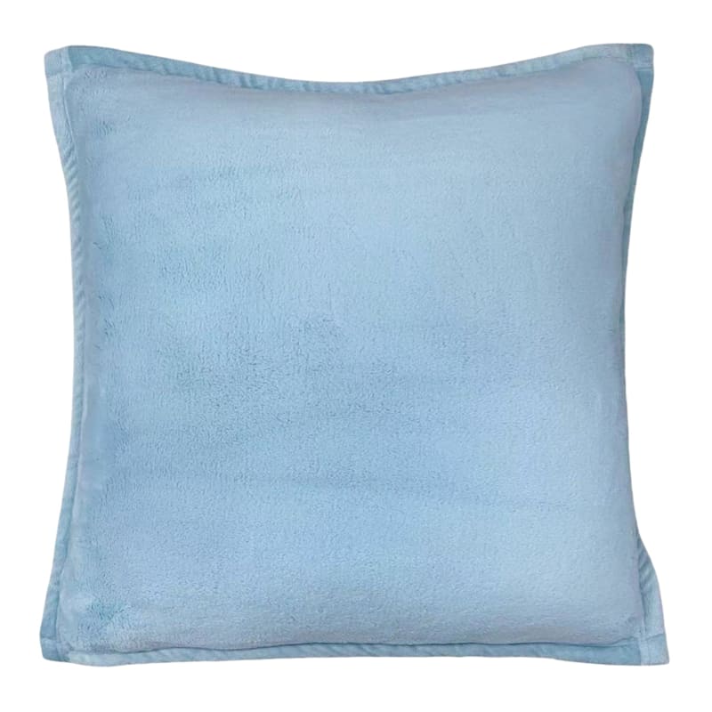 Blue Micro Plush Throw Pillow, 24"