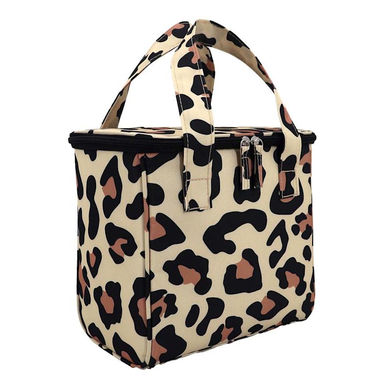 Leopard Brown Insulated Lunch Tote