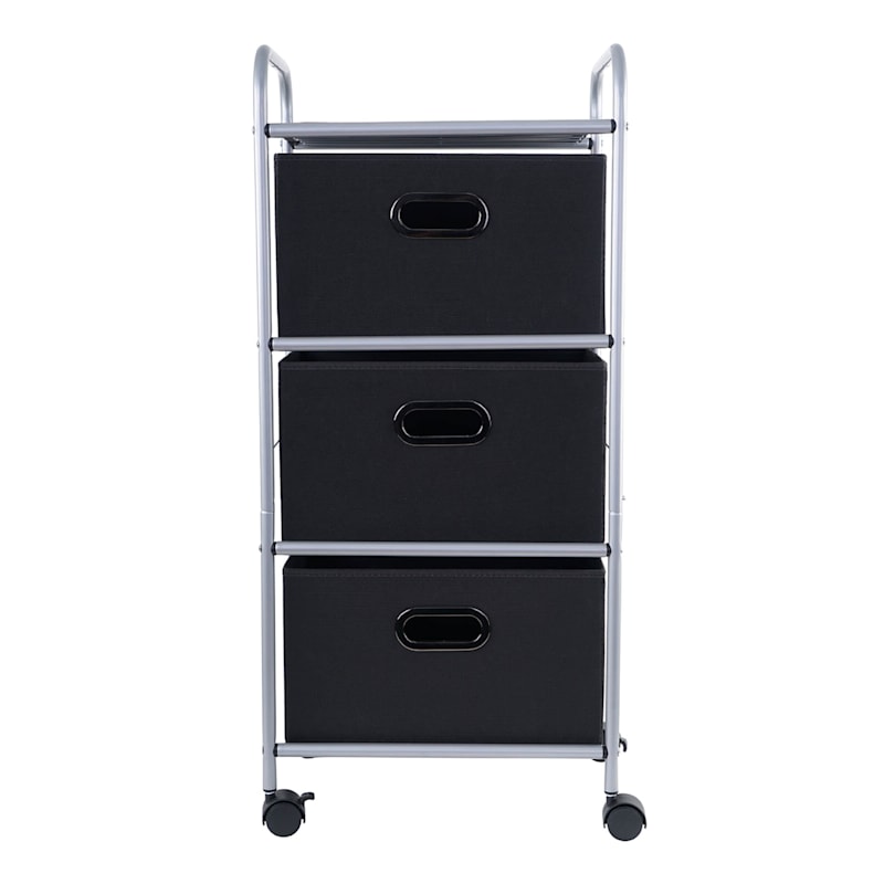 3-Tier Storage Cart, Black