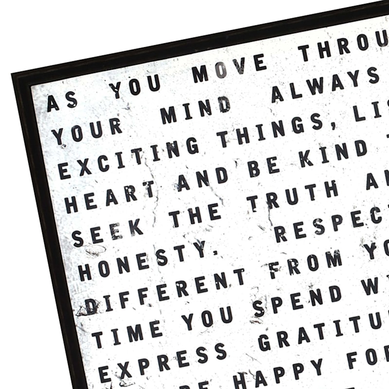 Framed Sentiment Words Wall Sign, 28x22