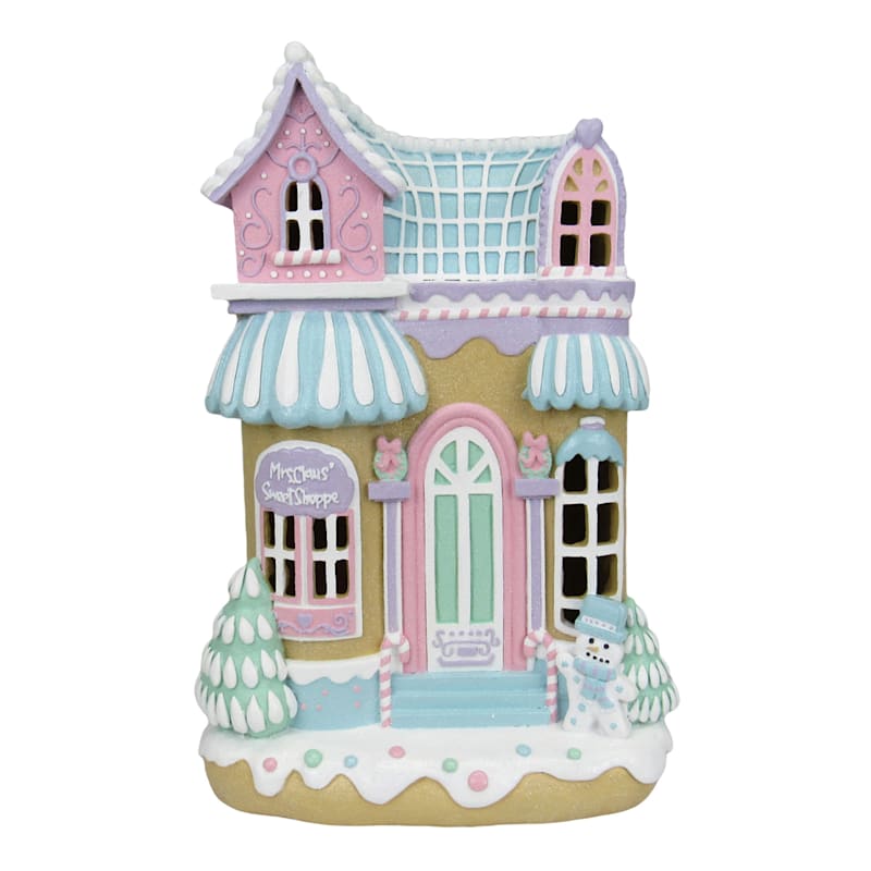 12 in Resin Gingerbread Sweet Shoppe LED House