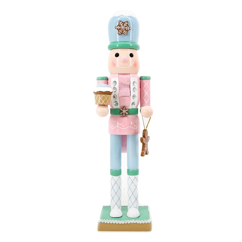 Pastel Gingerbread Nutcracker 15in | Holiday Decor | At Home