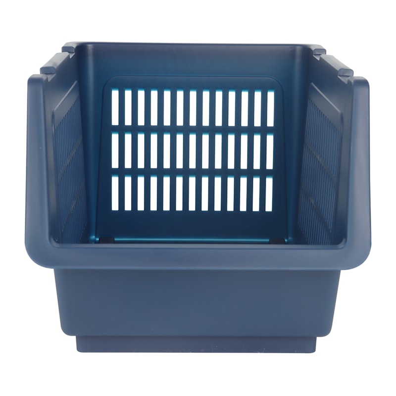 Navy Blue Stackable Storage Basket, Small