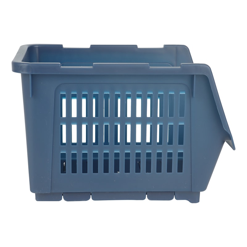 2-Pack Navy Blue Stackable Storage Basket, Extra Small