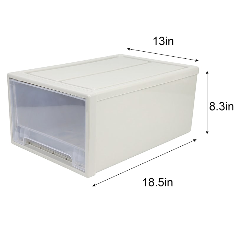 Grey Stackable Storage Drawer, Large