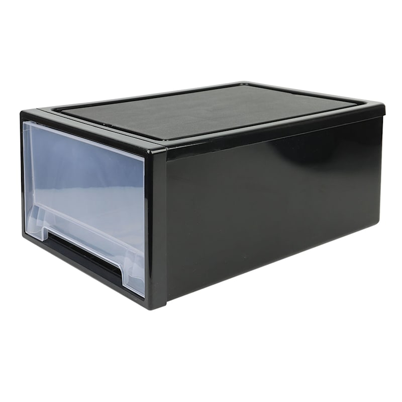 Black Stackable Storage Drawer, Small