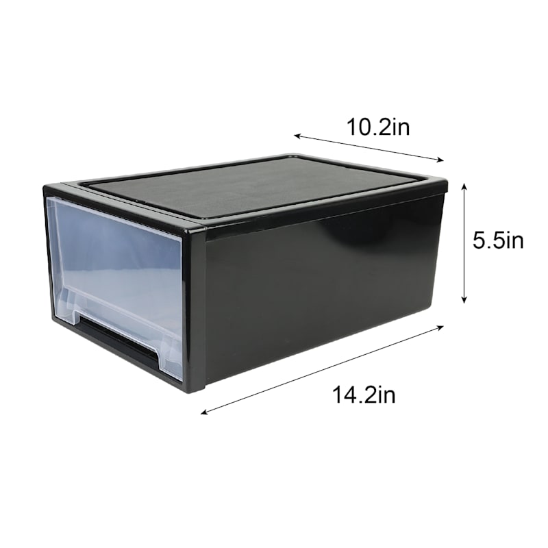 Black Stackable Storage Drawer, Small