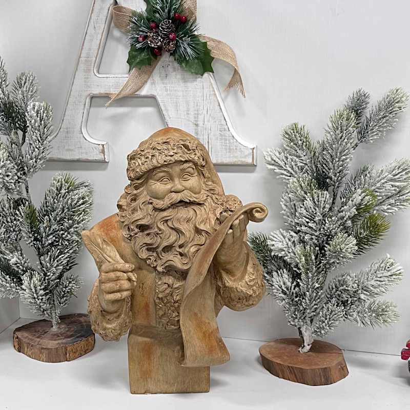 Honeybloom Gold Santa Bust 13.1in | At Home