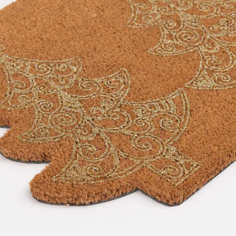 Providence Gold Trees Shape Coir Mat, 18x30