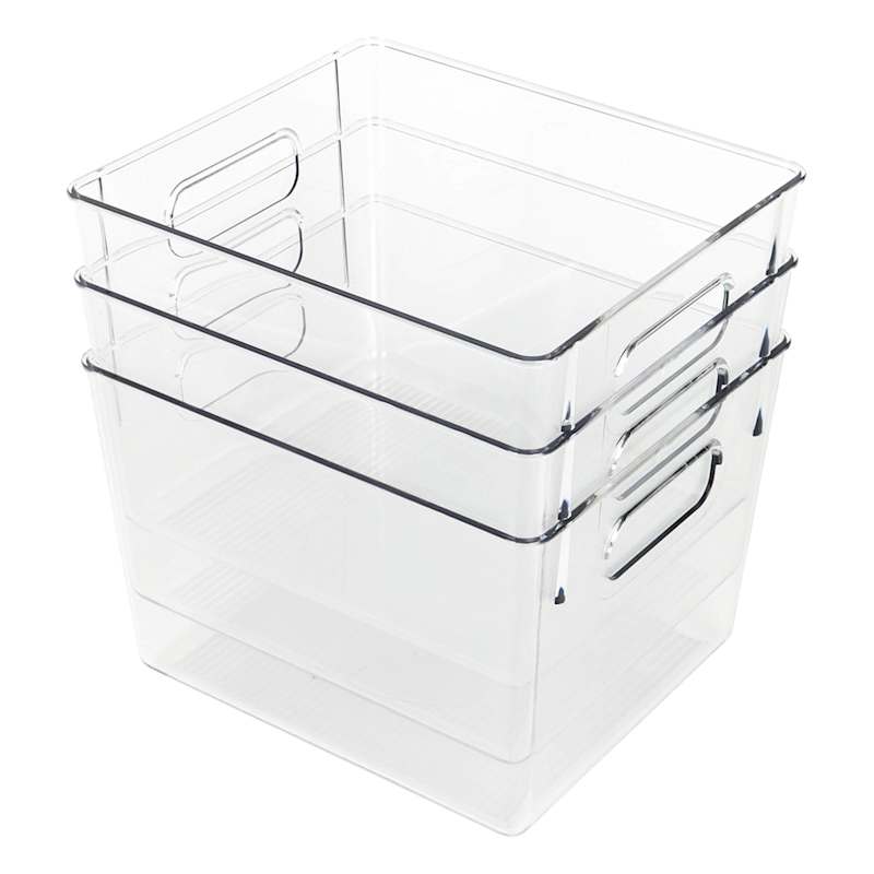 3-Pack Square Pantry Bin, Medium