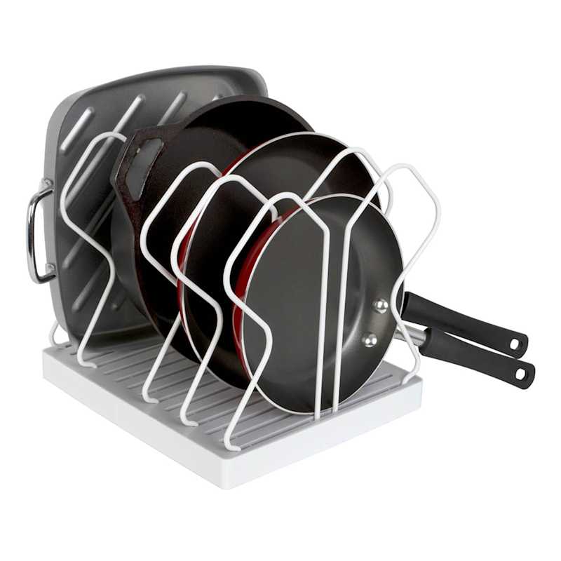 White Cookware Pan Rack | At Home