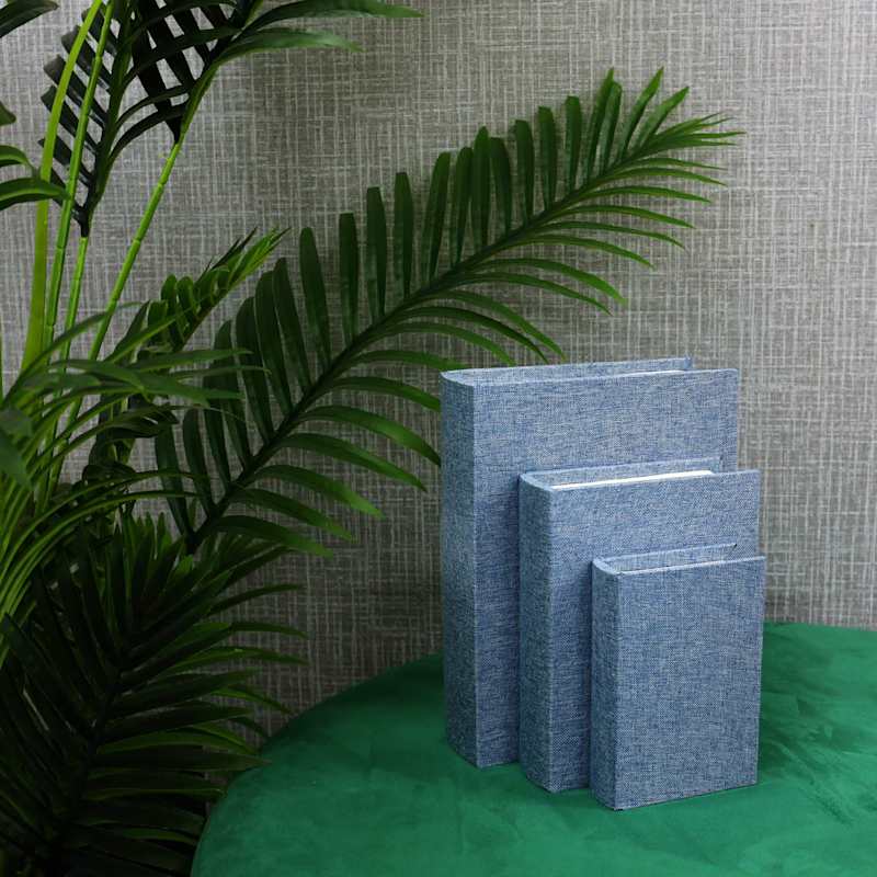 Blue Linen Book Box, 7"
