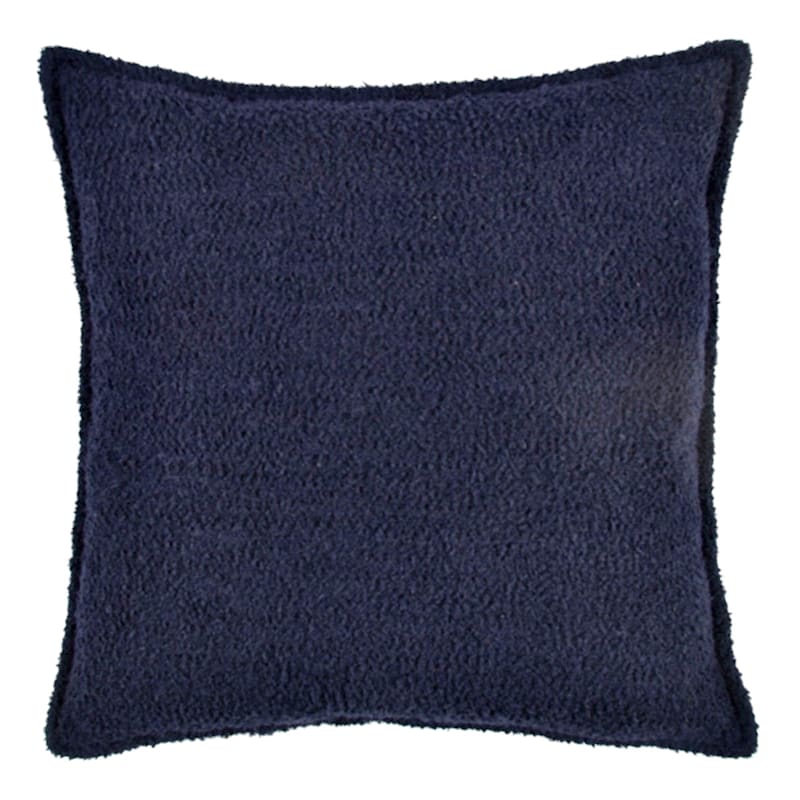Crosby St Navy Blue Soft Textured Boucle Throw Pillow 18