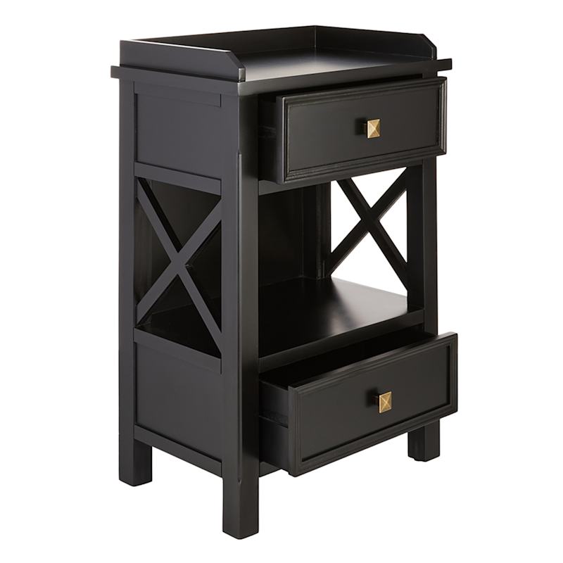 Jane X-Side Table with USB, Black