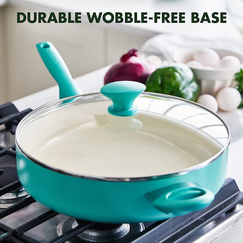 GreenPan Rio Turquoise Covered Frying Pan, 5qt