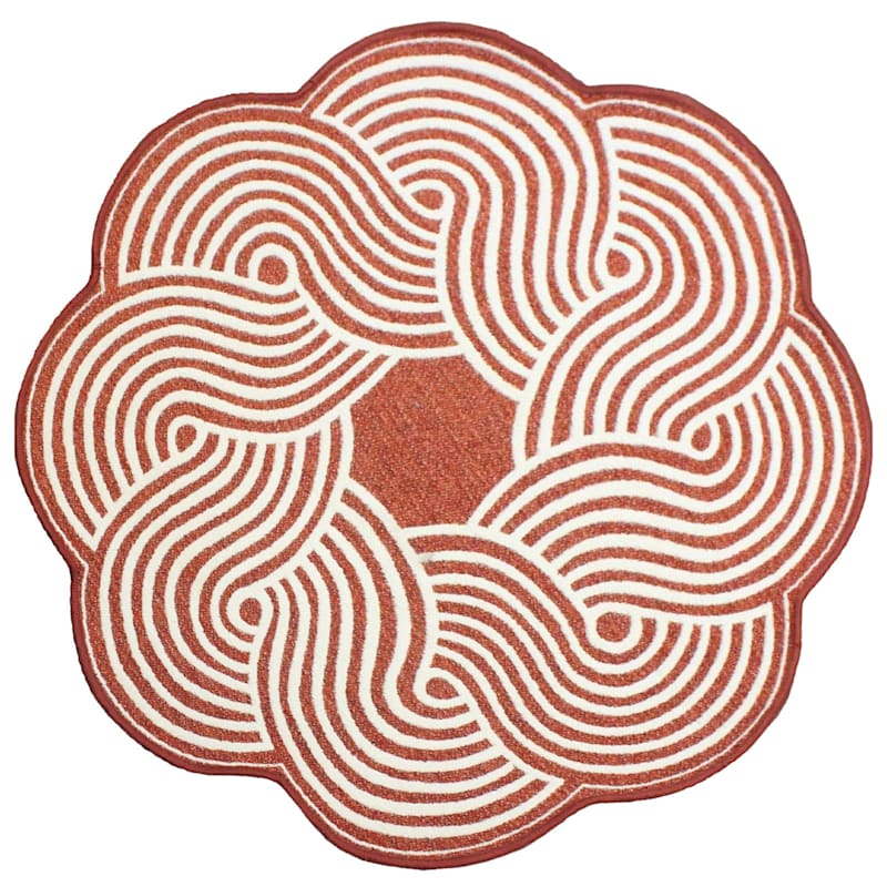 Elmbrook Red Round Rug, 3' | At Home