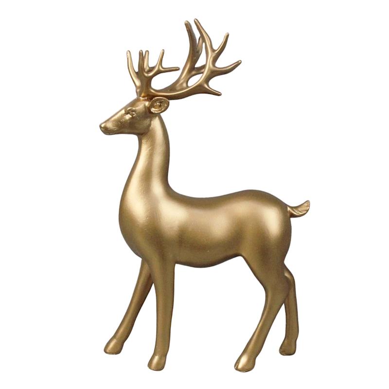 Providence Gold Standing Deer Figurine 10.8in | Christmas Indoor Decor ...