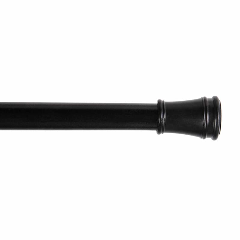 Rogers 5/8" Black Tension Curtain Rod, 48-84"