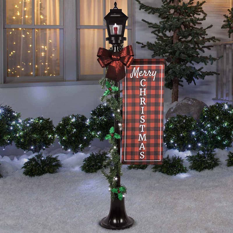 Pre-Lit Merry Christmas Lamp Post 6' | Outdoor Decor | At Home