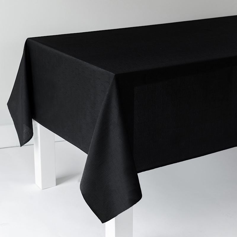 Basics Solid Black Tablecloth, 60x104