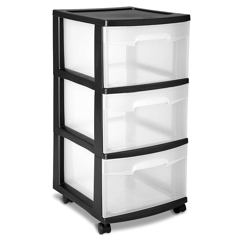 Black Sterilite 3-Drawer Storage Cart | Home Organization | At Home