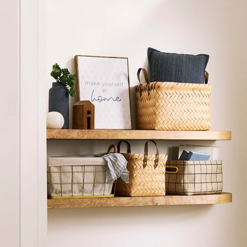 Light Chipwood Rectangle Storage Basket, Small