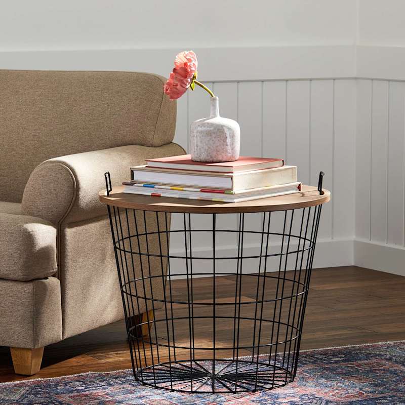 Honeybloom Wire Basket Storage Table