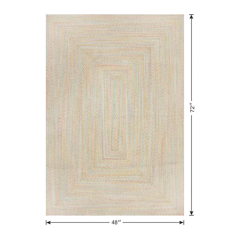 Multicolor Braided Chenille Accent Rug, 4x6