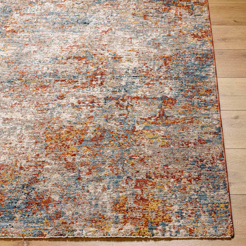 (A522) Mirabel Scarlet Abstract Area Rug, 5x7