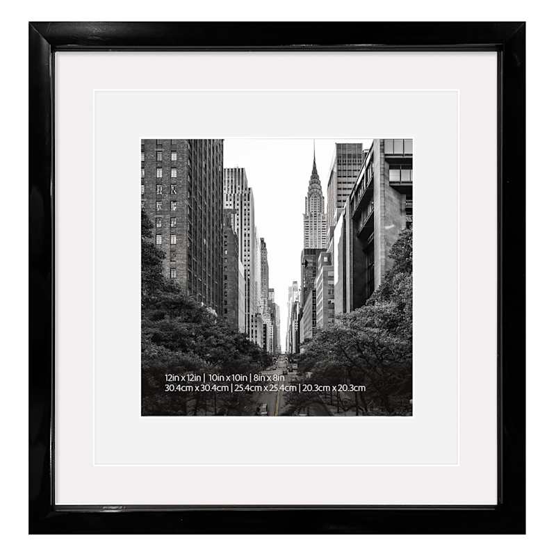 12x12 Black Matted to 10x10 & 8x8 Wall Frame
