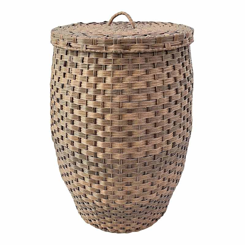 Woven Oval Hamper with Lid