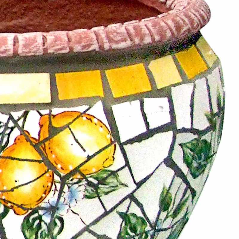 Lemon Mosaic Outdoor Planter, Small | At Home
