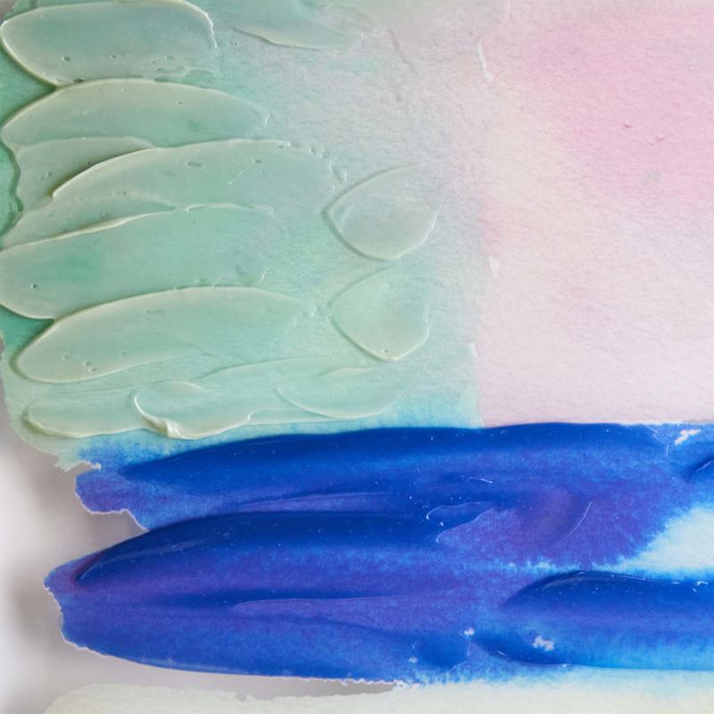 Glass Framed Colorful Abstract Print Wall Art, 19x25