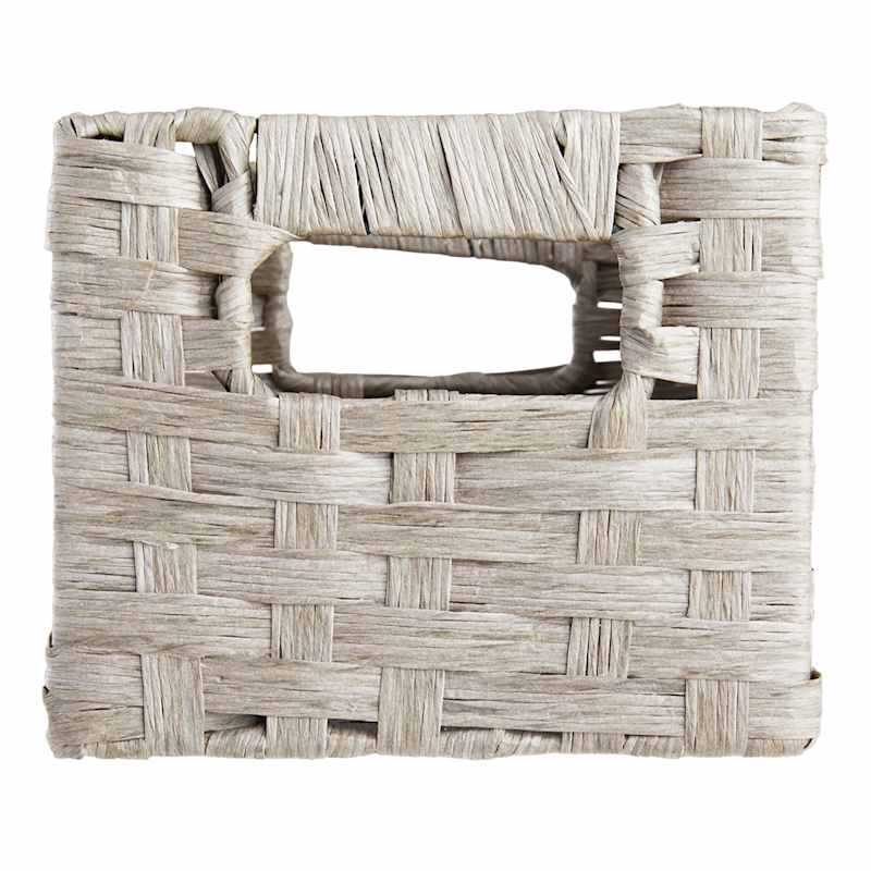 Light Grey Paper Rope Rectangle Storage Basket, Small