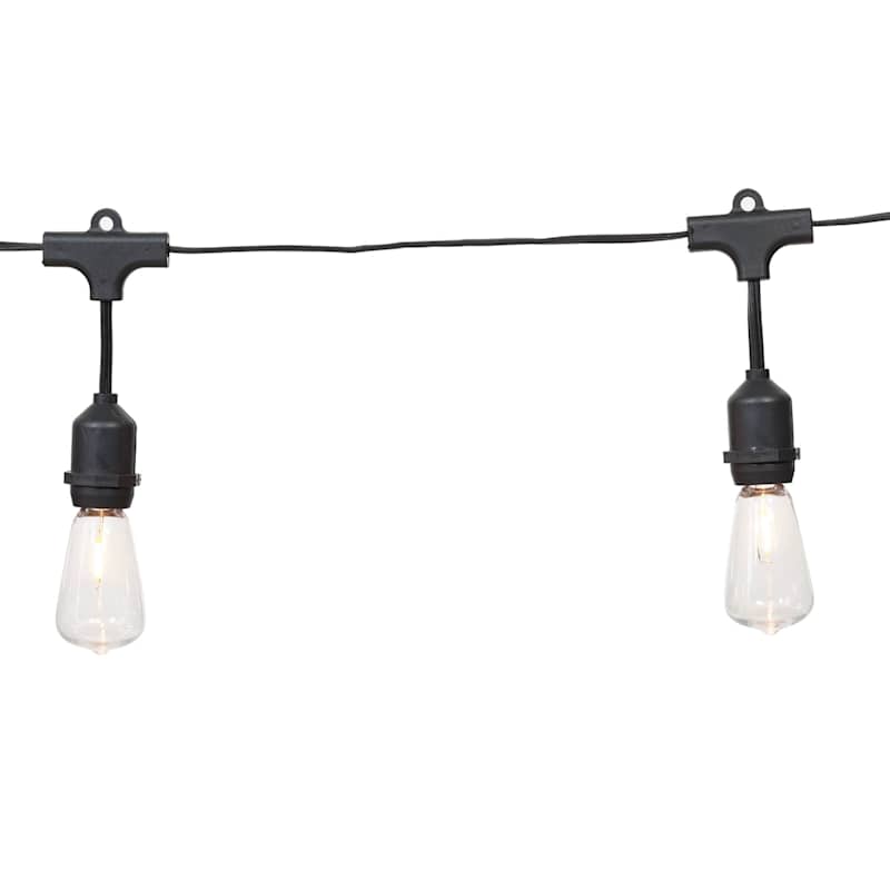 15-Count LED Filament Bulb Edison String Lights with Black Commercial Wire