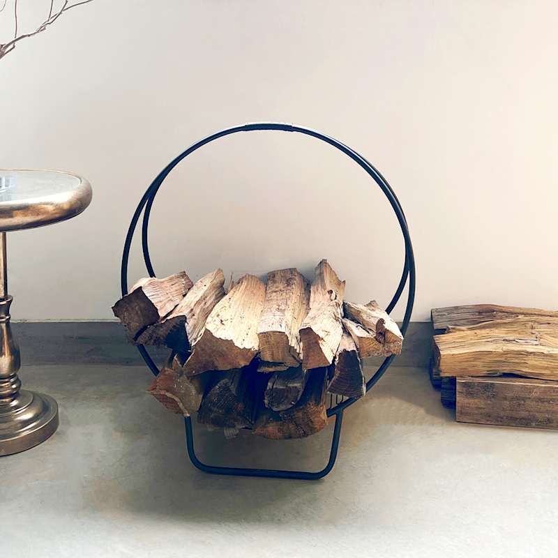 Black Wired Metal Log Holder, 25"