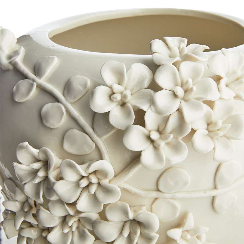 3D Flower Ceramic Pot, 7"