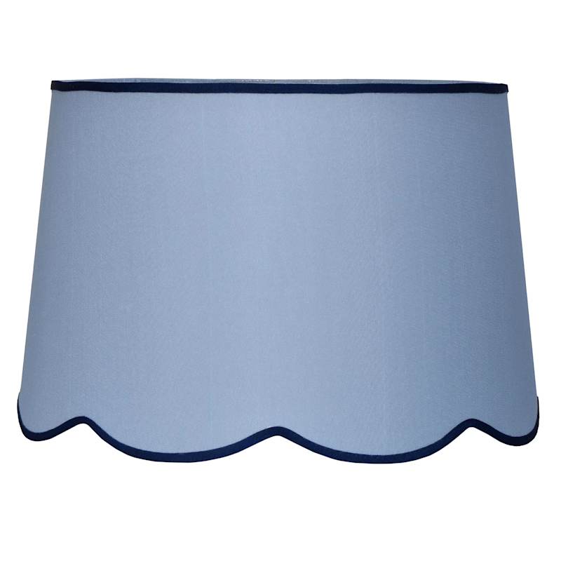 Blue & Navy Scalloped Medium Lamp Shade, 13x15x10