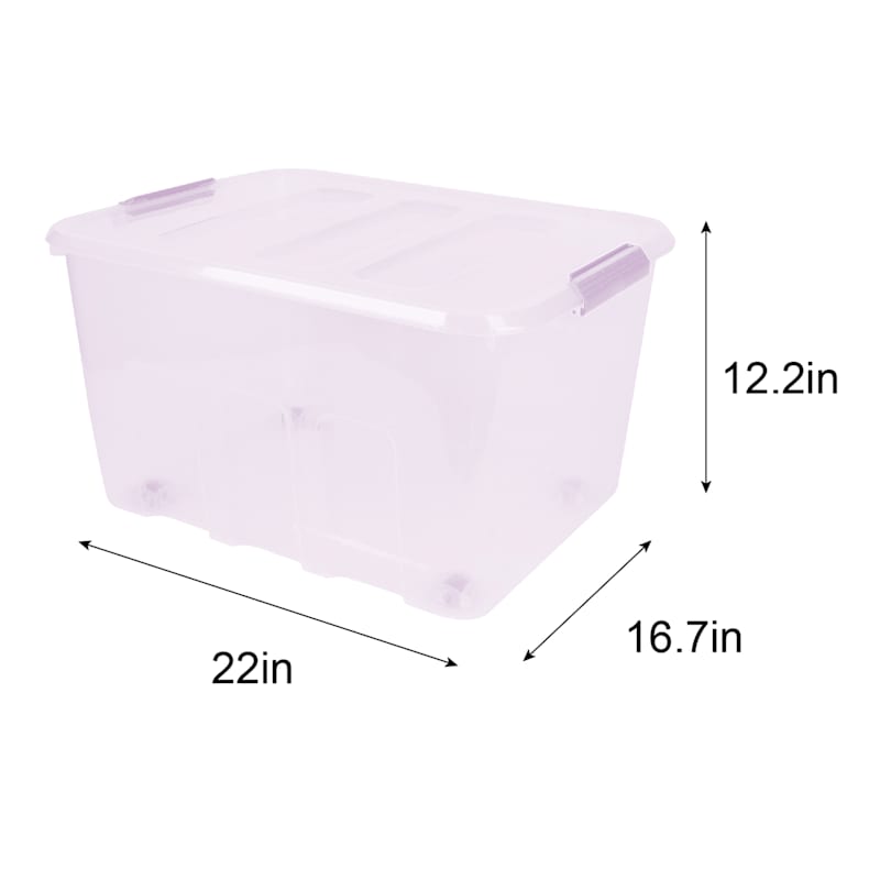 Lavender Storage Tote with Wheels, 52L