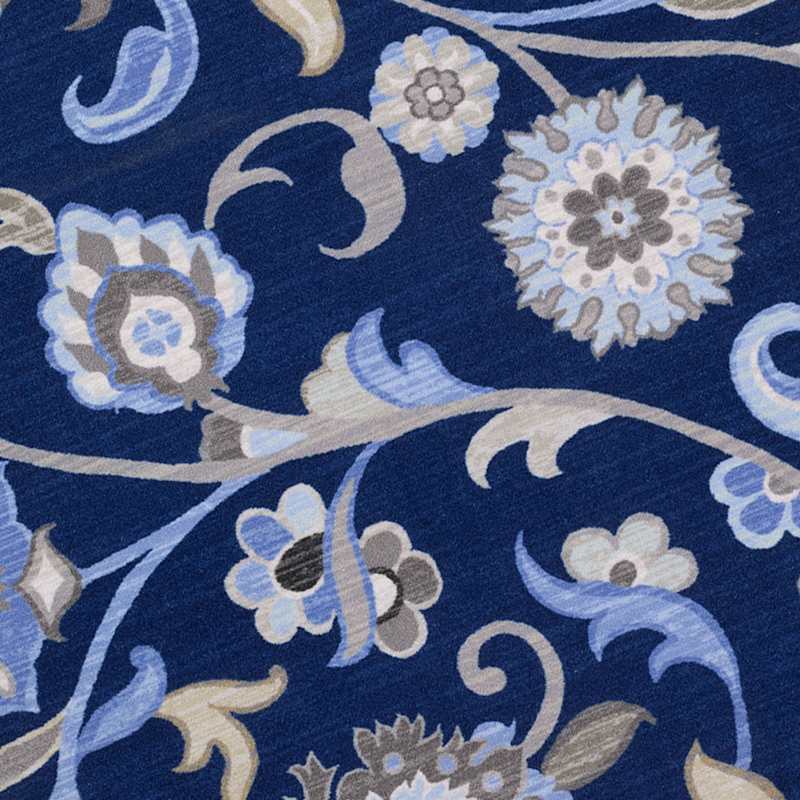 (D624) Seaton Navy Blue Floral Accent Rug, 4x6
