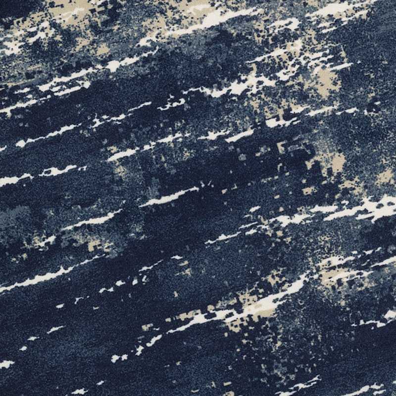 (D627) Andover Navy Blue Abstract Area Rug, 4x6