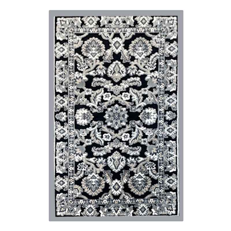 Arrington Black/Grey Traditional Border Washable Accent Rug 36X59