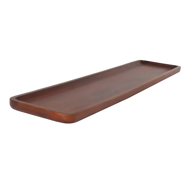 Brown Walnut Wood Tray Rounded Edges, 30x7