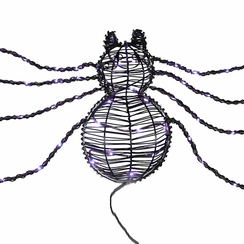 (HW03) Lighted Posable Spider, 4'