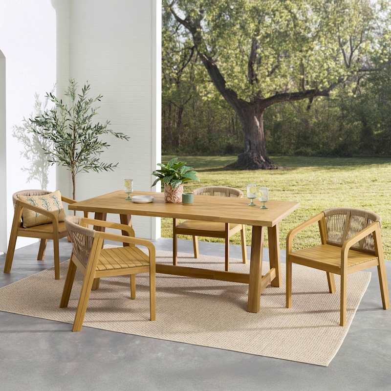 Honeybloom Haven Blonde Acacia Wood Dining Table | At Home